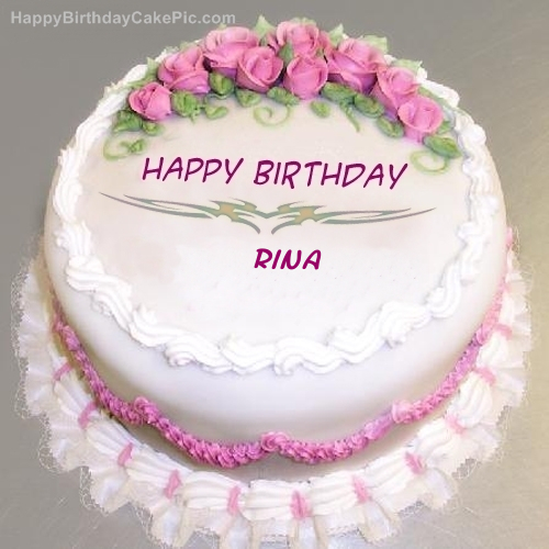 Pink Rose Birthday Cake For Rina