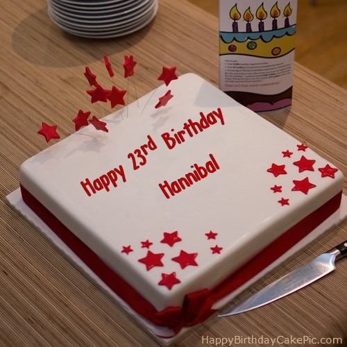 ️ Red 23rd Happy Birthday Cake For Hannibal