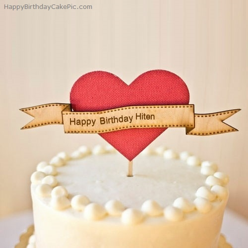 ️ Heart Happy Birthday Cake For Hiten