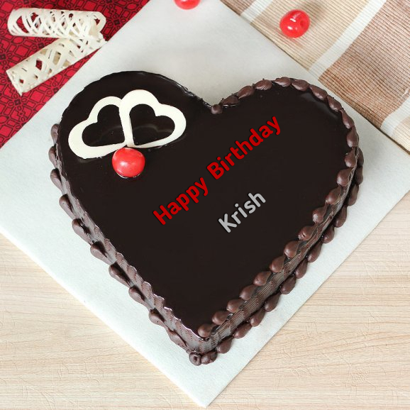 ️ Heartbeat Chocolate Birthday Cake For Krish
