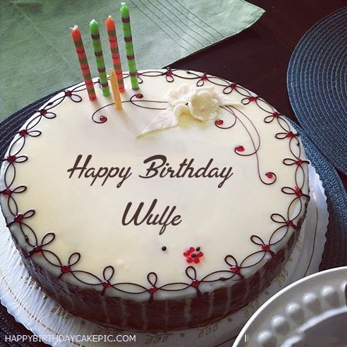 ️ Candles Decorated Happy Birthday Cake For Wulfe